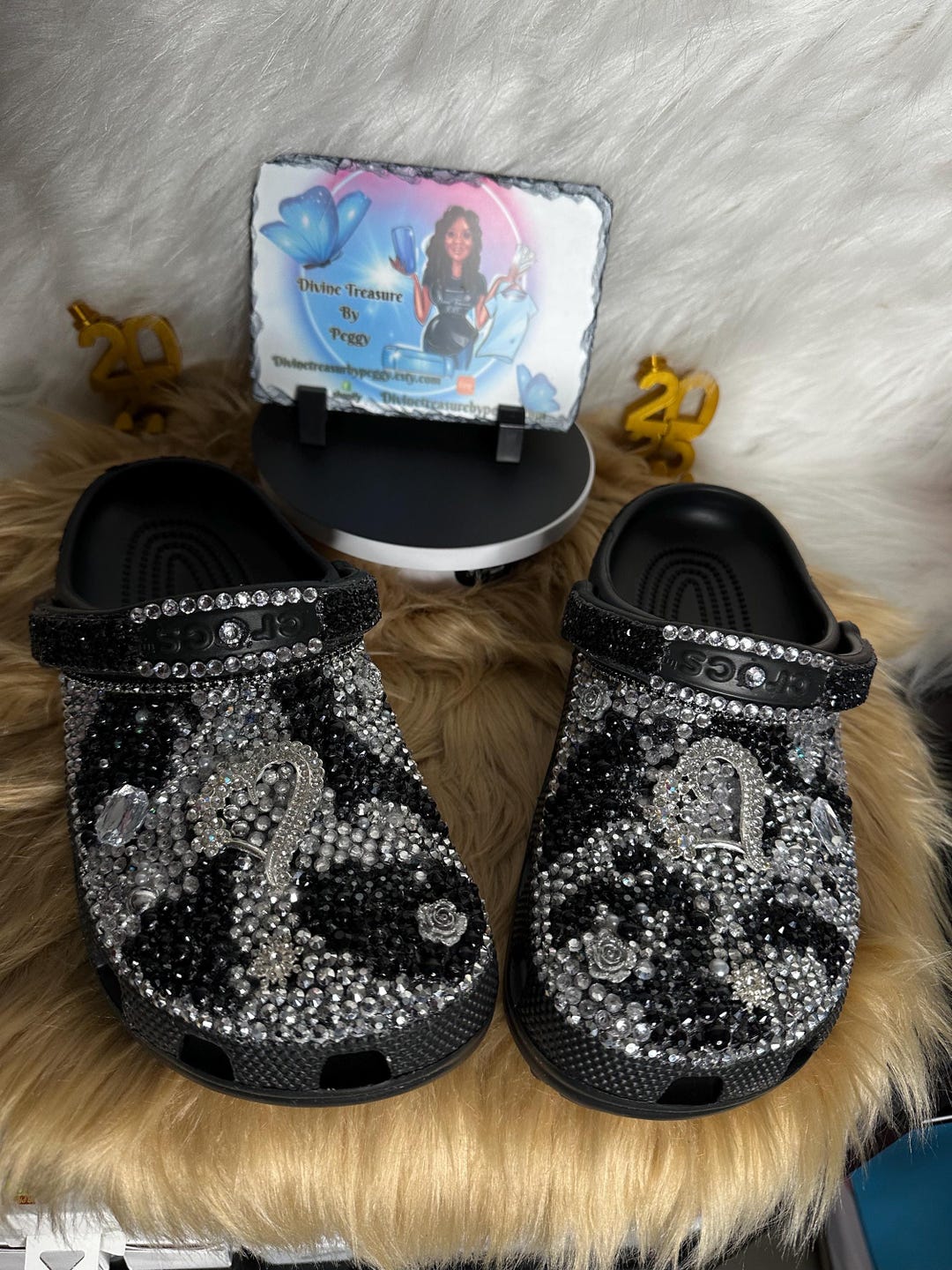 Divine Black Bling Crocs - Etsy