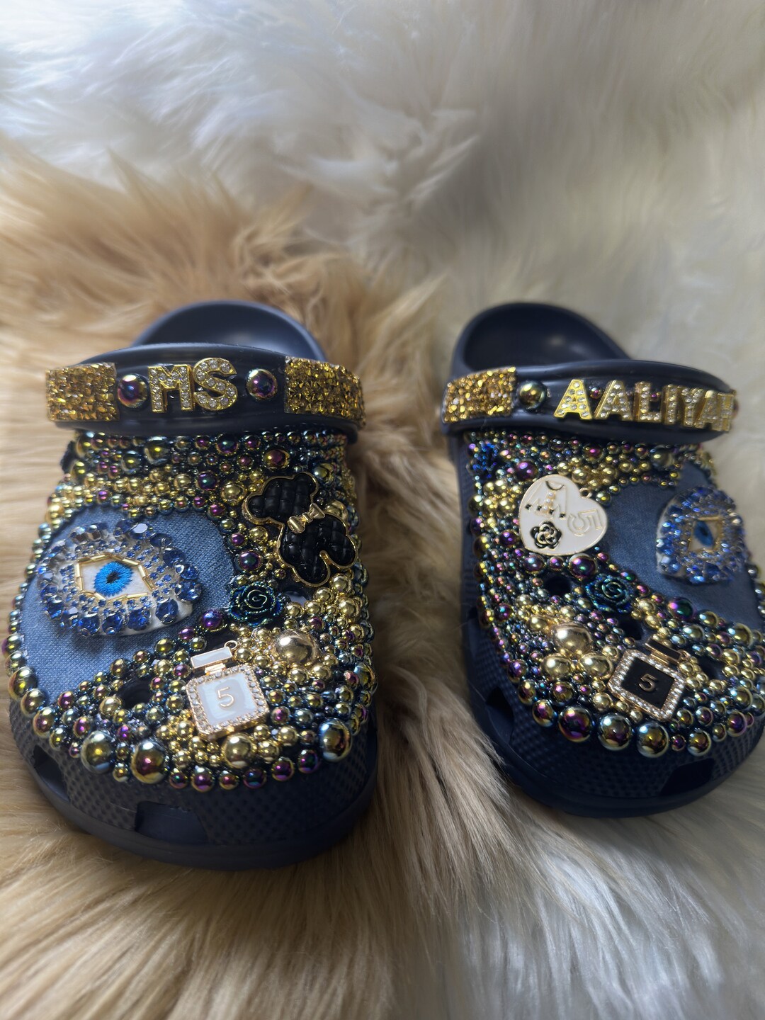 Kids Custom Blue Denim Design Crocs - Etsy