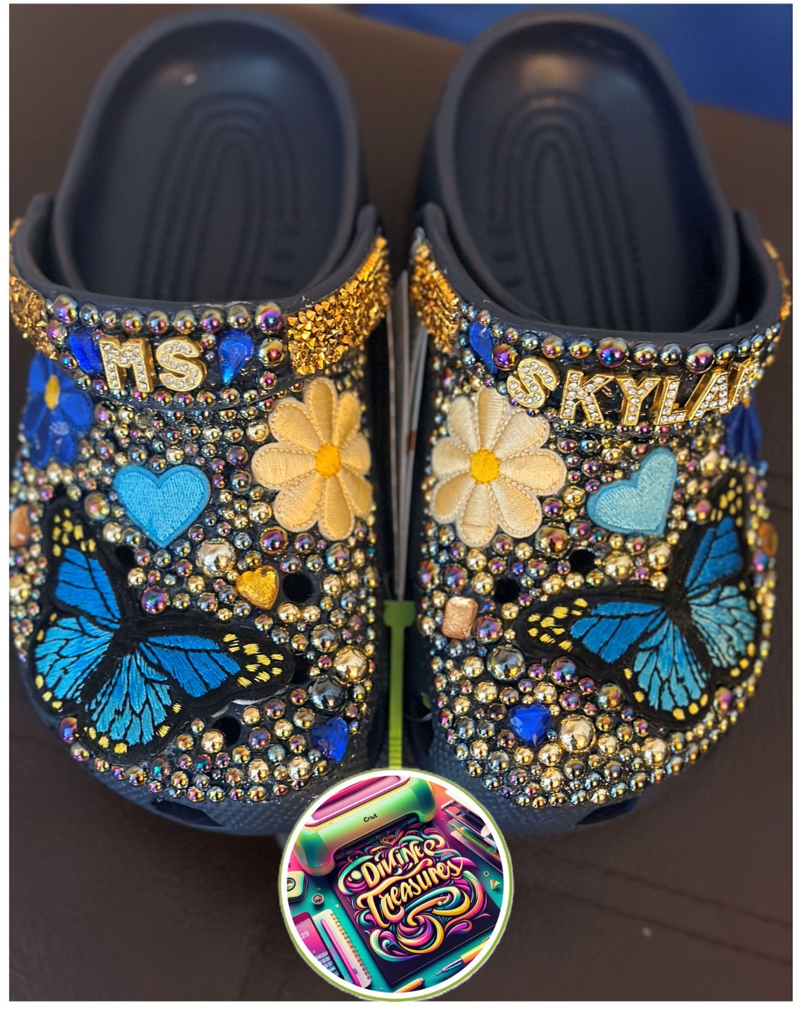 Kid’s Custom Purple or Blue Butterfly Crocs - Etsy