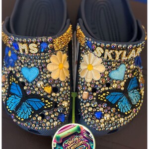 Kid’s Custom Purple or Blue Butterfly Crocs - Etsy