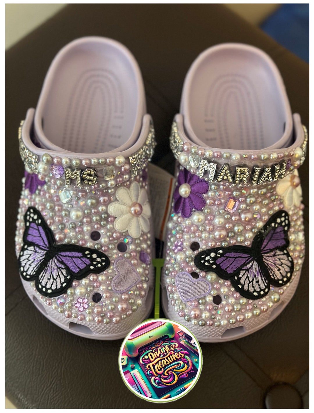 Kids Custom Purple or Blue Butterfly Crocs - Etsy