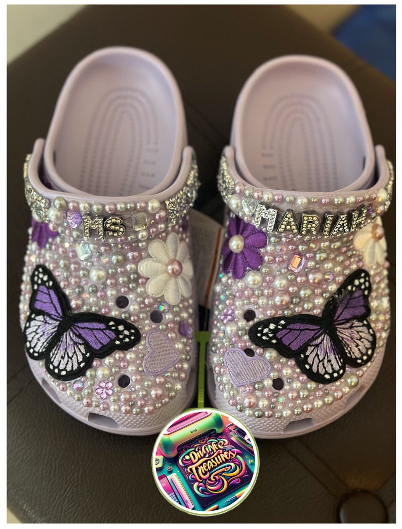 Kid’s Custom Purple or Blue Butterfly Crocs - Etsy