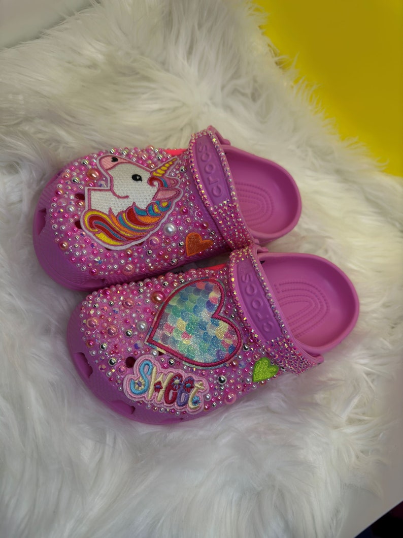 Unicorn Inspired Bling Crocs - Etsy
