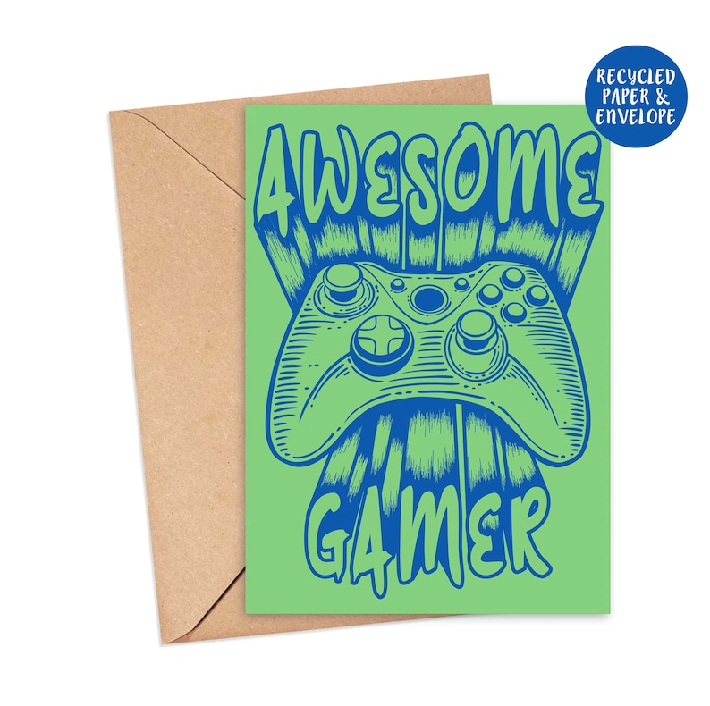 Awesome Gamer Birthday Card Best Wishes Birthday Boy Girl - Etsy