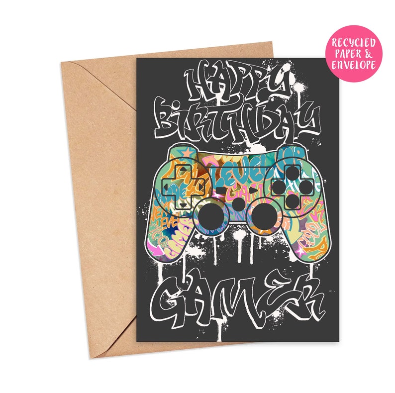 Happy Birthday Gamer Girl Card Gift for Kids Gaming Boy Print - Etsy ...