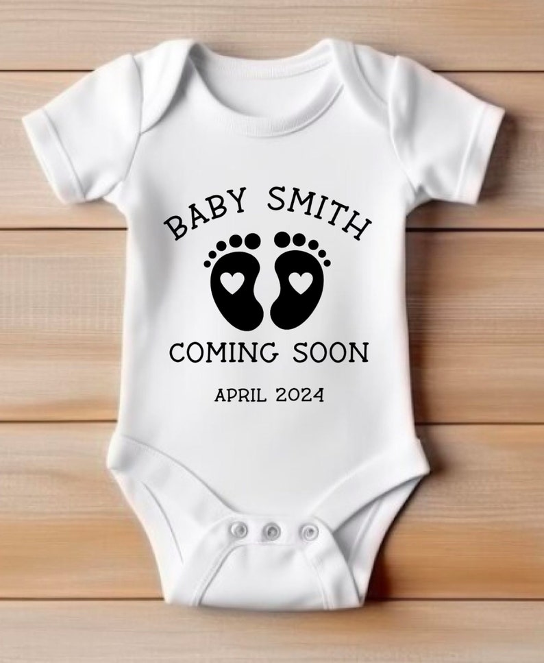 Personalized Coming Soon Baby Onesie®, Family Name, Custom Baby ...