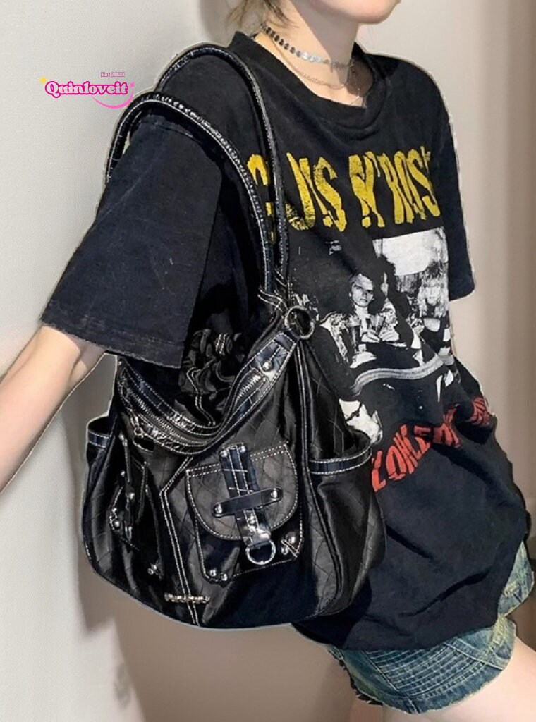 Y2K Cross Tote Bags, Multi-pocket Large Capacity Shoulder Bag, Commuter ...