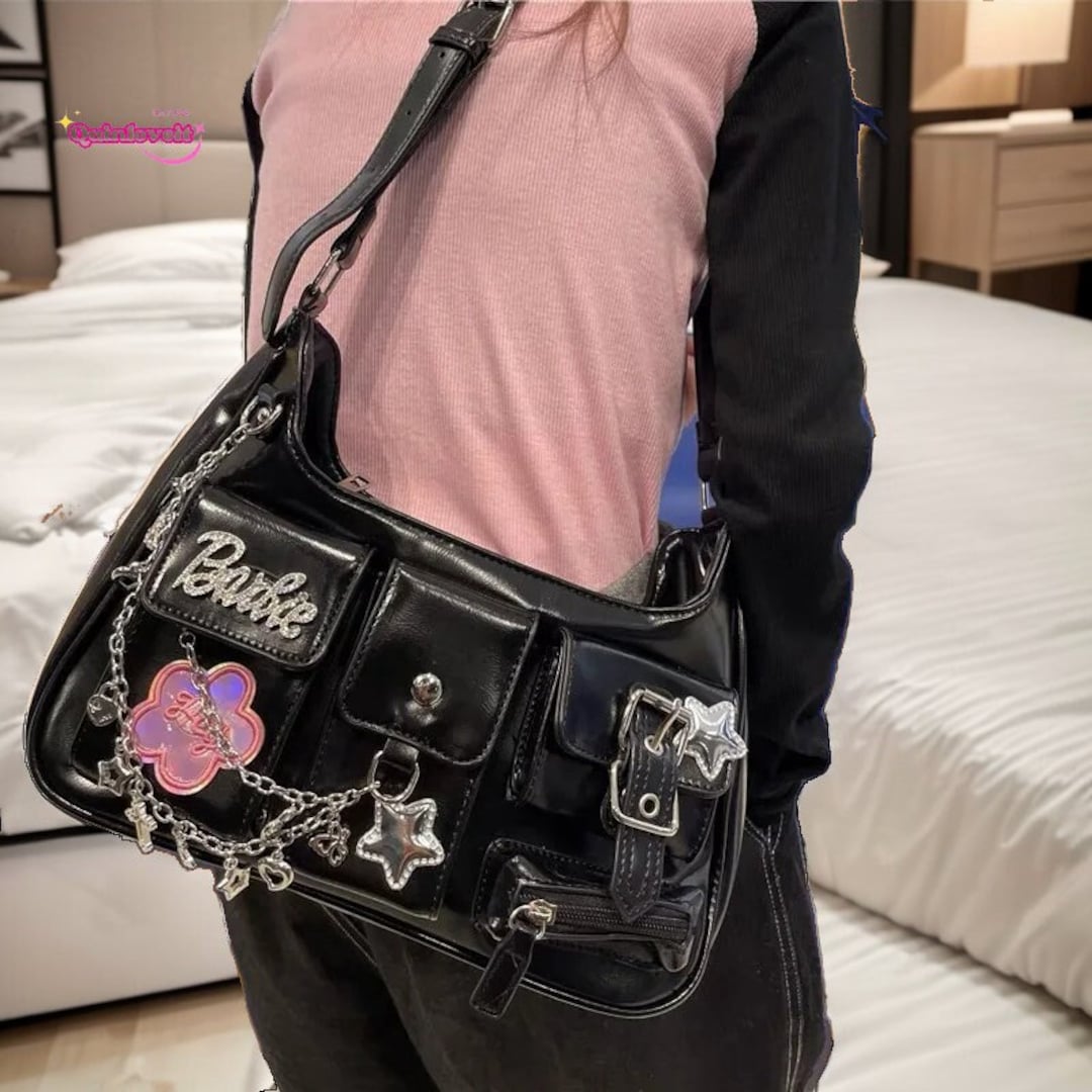 Y2K Shoulder Bags, Punk Patchwork Chains Moto Style Bolso Mujer, Multi ...