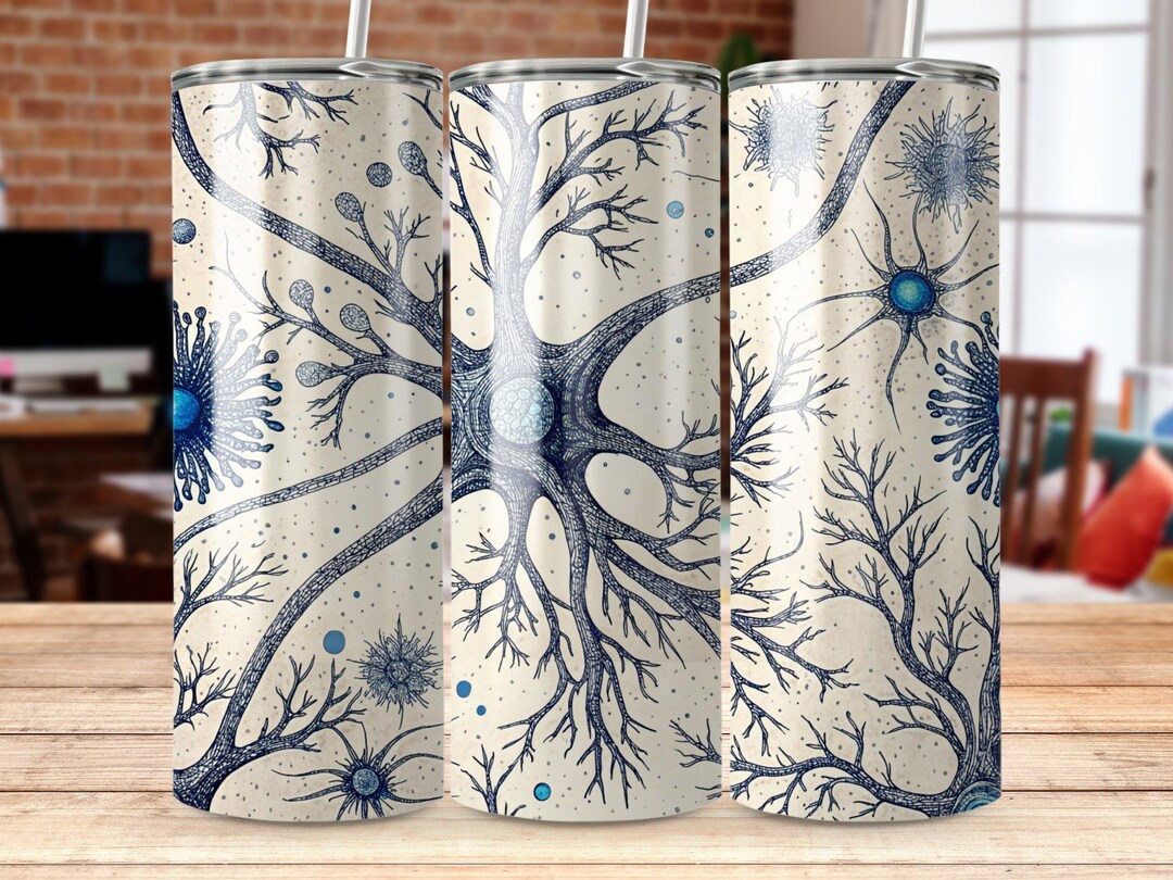 Neurons Seamless 20oz Tumbler Wrap, Brain Neural Network Tumbler ...