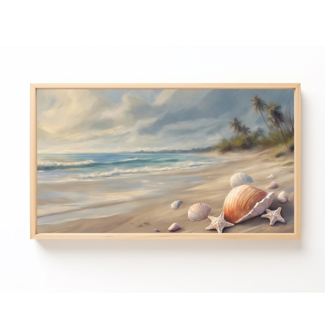 Tropical Beach Digital Art for Frame TV, 4K UHD Coastal Landscape With ...