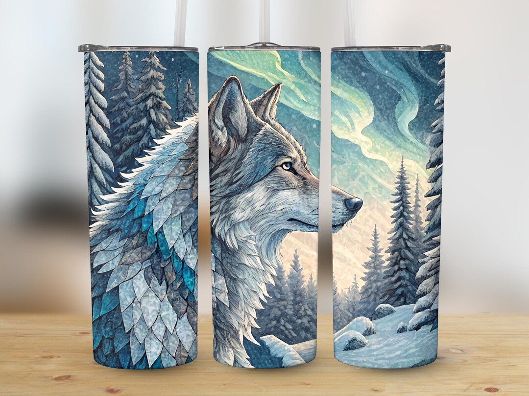 Wolf Seamless Tumbler Wrap Png, Forest Wolf Digital Design, Wolf Mosaic ...