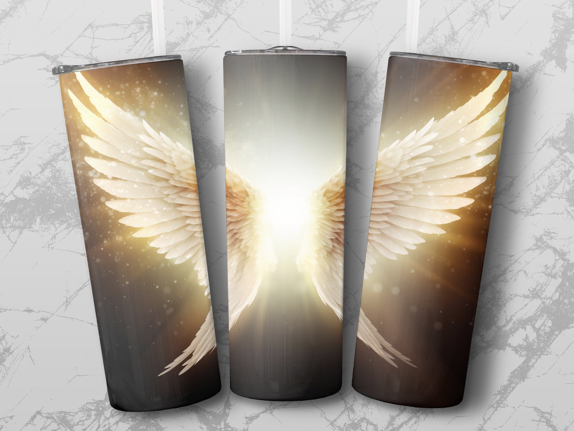 Angel Wings Tumbler Wrap, 20oz Skinny Tumbler Wrap Design, Angel Wings ...