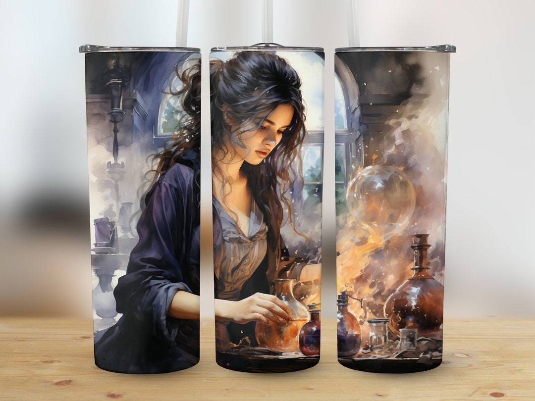 Fantasy Art Woman, Alchemist Theme, 20oz Skinny Tumbler Wraps, Digital ...