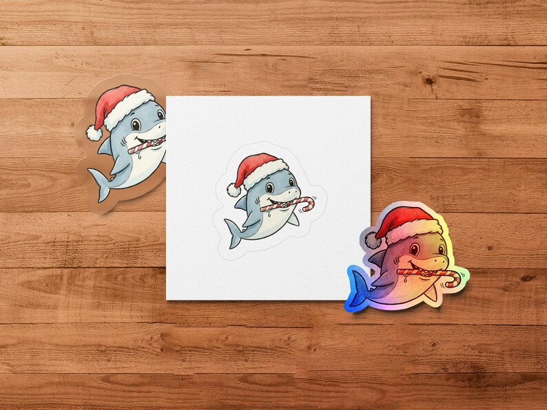 Christmas Shark PNG, Shark With Santa Hat, Candy Cane Shark, Digital ...