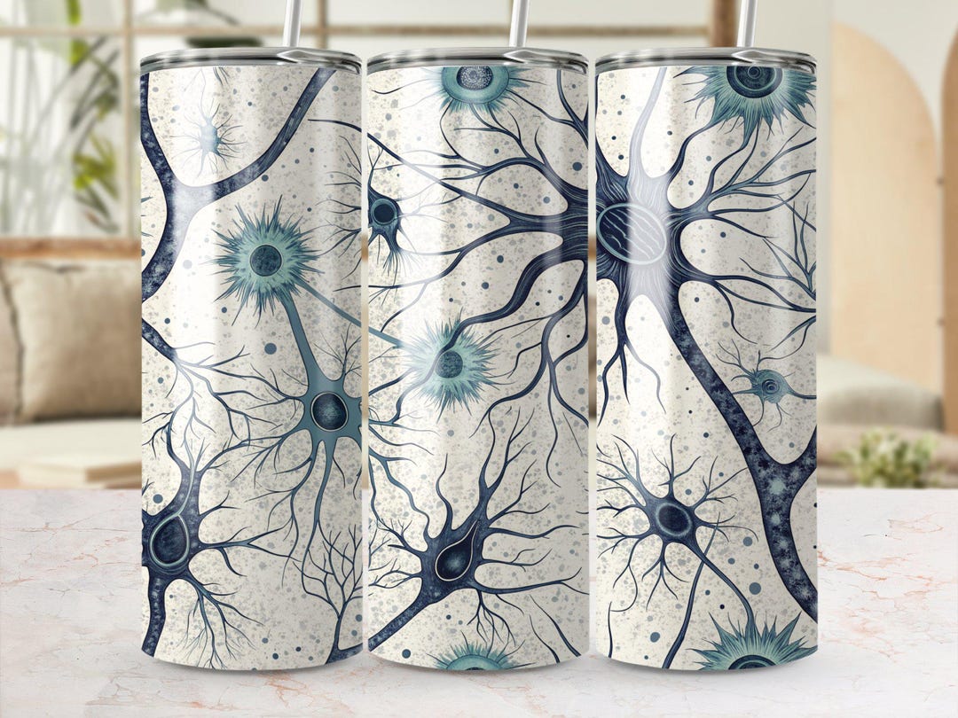 Brain Neurons Tumbler Wrap Design, 20oz Tumbler Decoration, Science Art ...