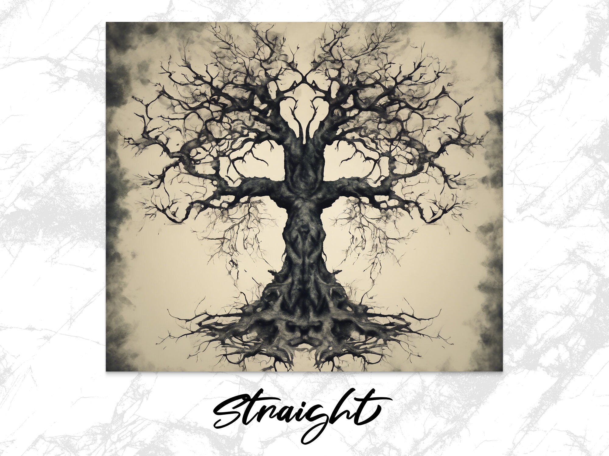 Gothic Tree Art, Spooky Tree Digital 20oz Tumbler Wrap, Halloween ...