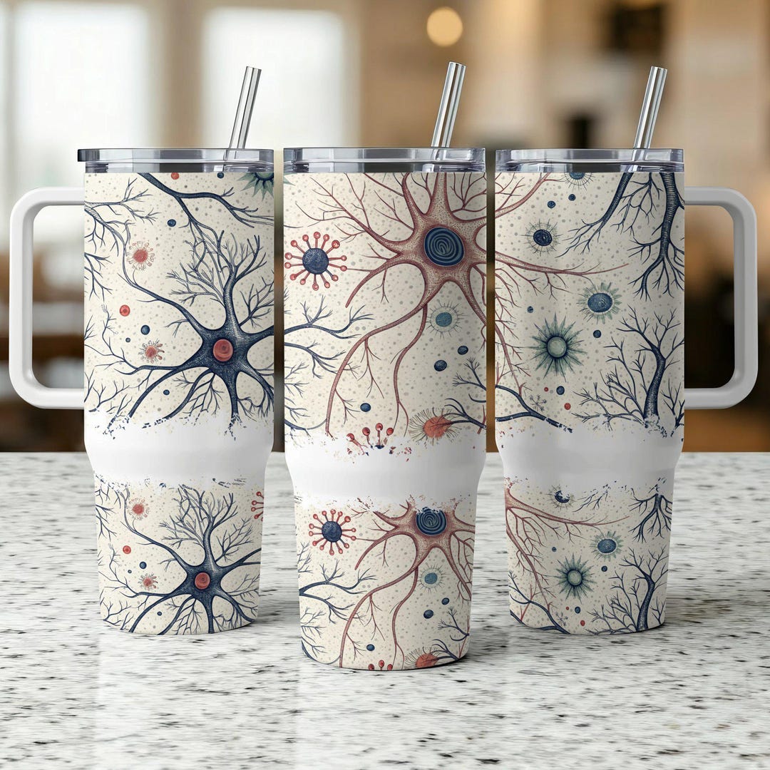40oz Tumbler Wrap, Neural Network Design, Artistic Brain Cells, Science ...
