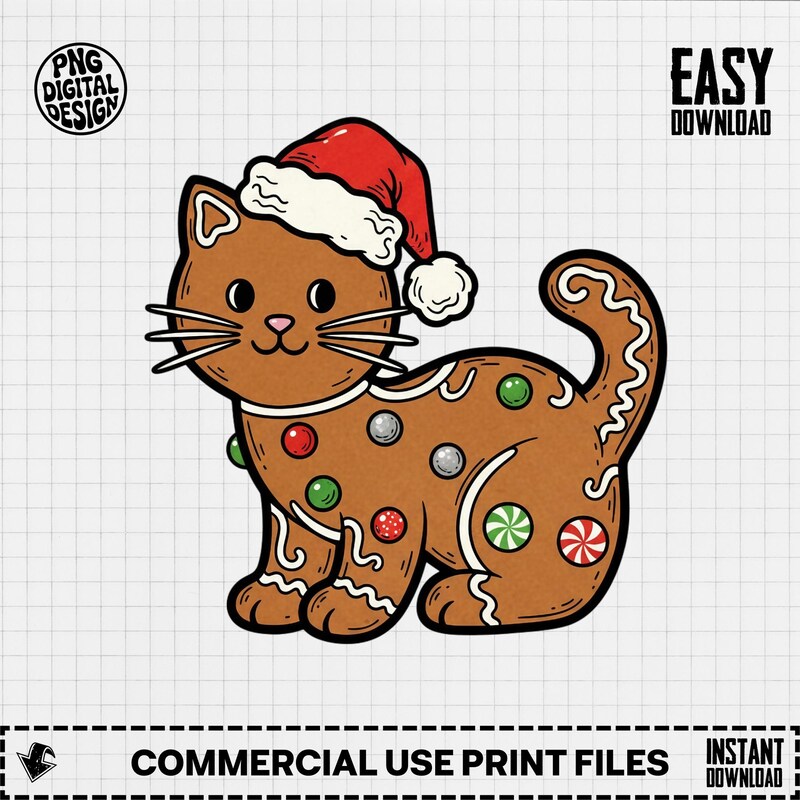 Gingerbread Cat - Etsy