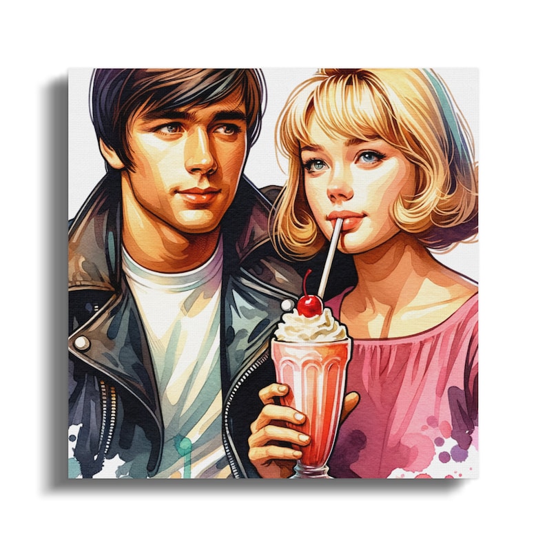Malt Shop Romance Clipart Set, Vintage Couples, Retro Fashion ...