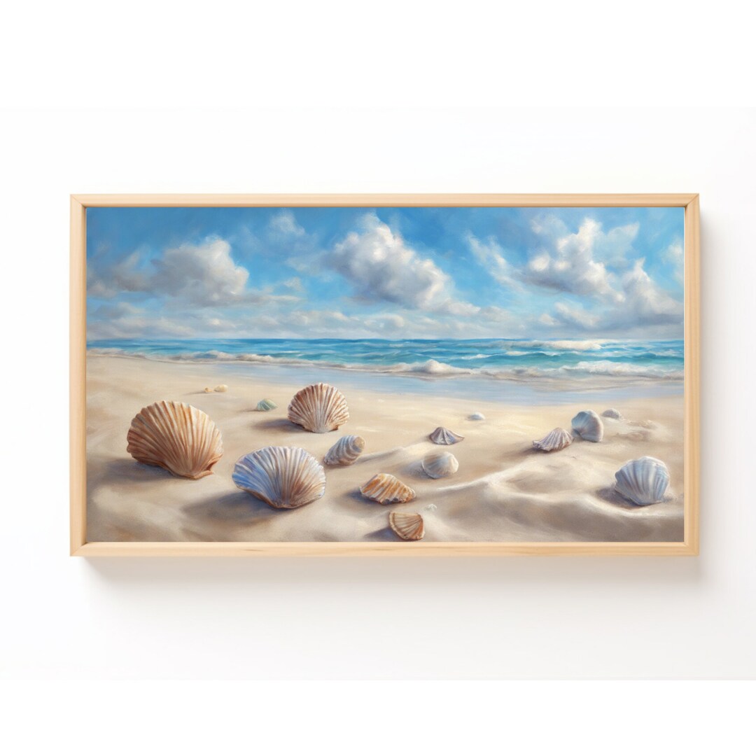 Coastal Beach Scene Digital Art for Frame TV, 4K UHD Samsung Wall Art ...