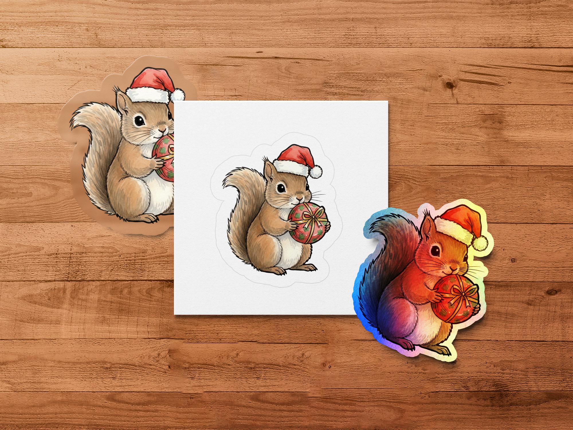 Squirrel PNG, Christmas Squirrel Clipart, Santa Hat Png, Present Png ...