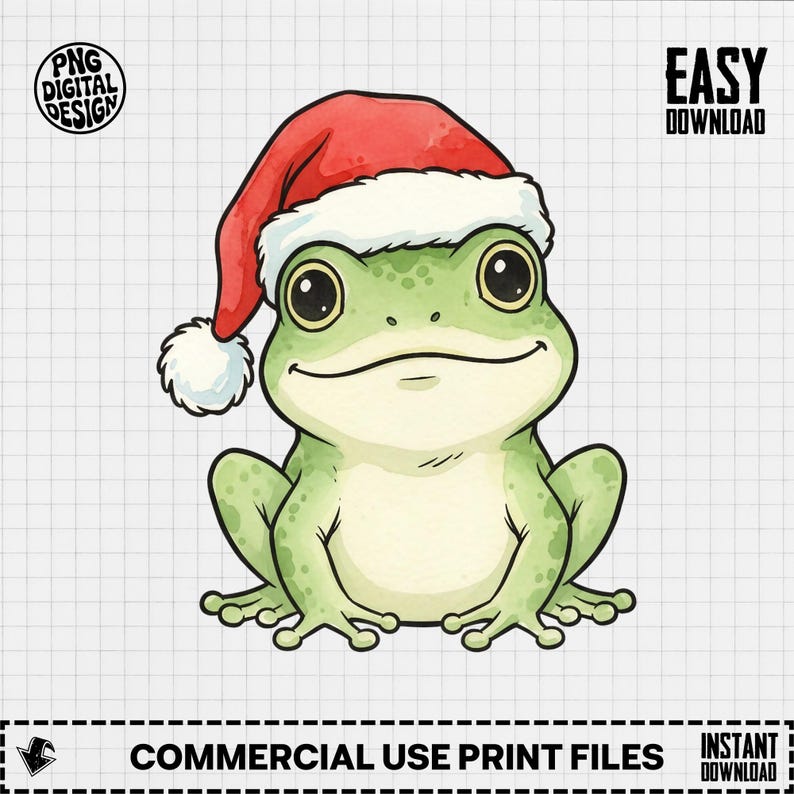 Christmas Frog PNG, Frog Clipart, Santa Hat Frog, Cute Frog Png ...