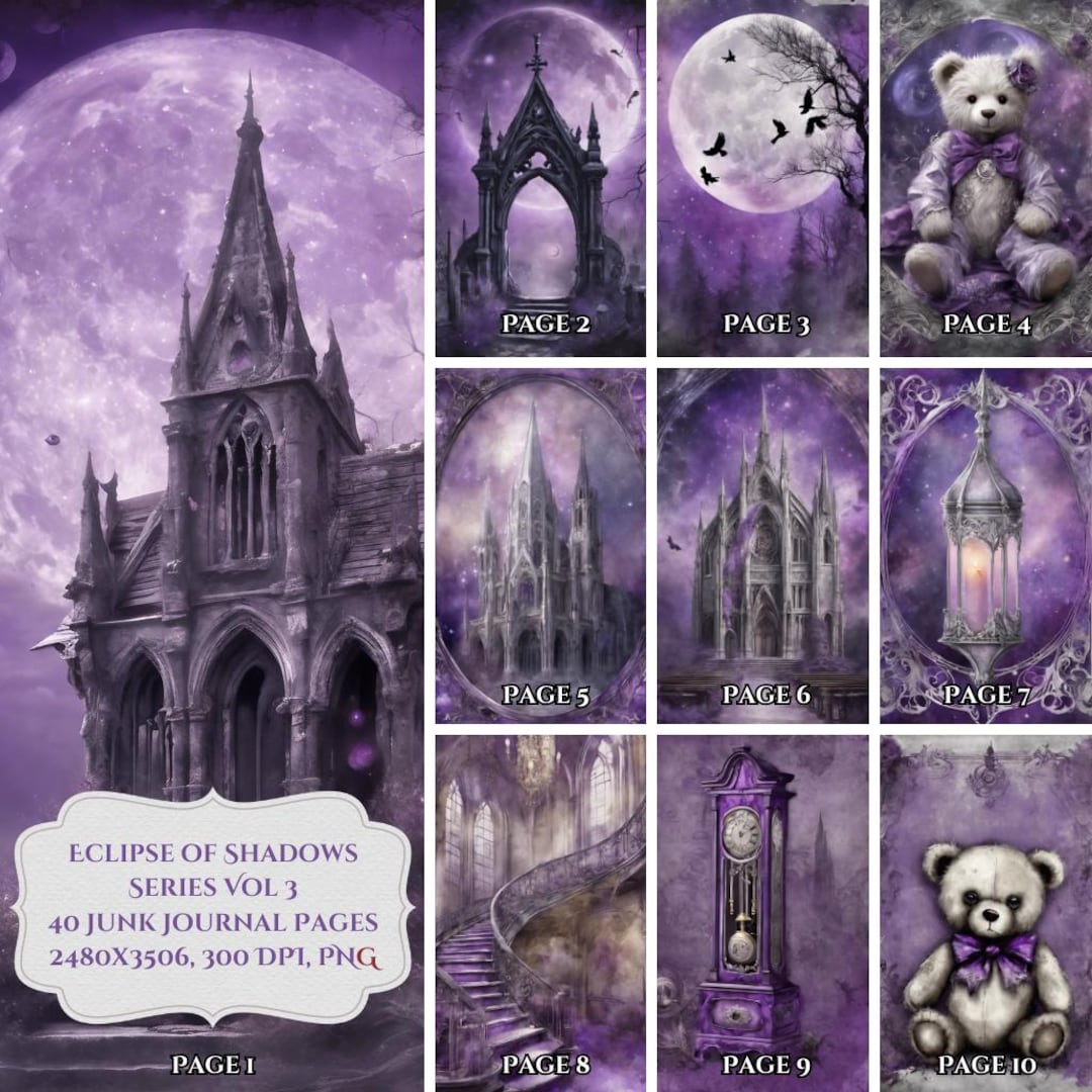 Gothic Junk Journal Pages, 40 Page Digital Download, Gothic Ephemera ...