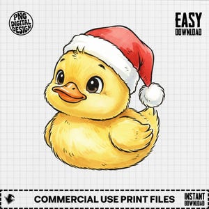 Christmas Duck Png, Cute Duck Clipart, Santa Hat Duck, Holiday Duck ...