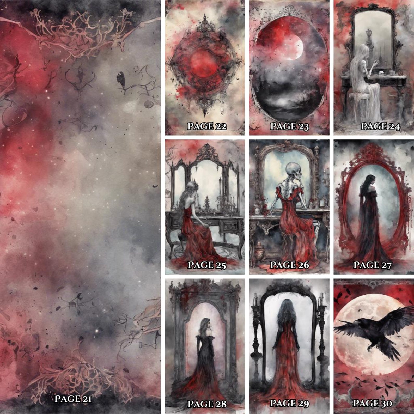 Gothic Horror Junk Journal Pages, 40 Junk Journal Pages, High ...