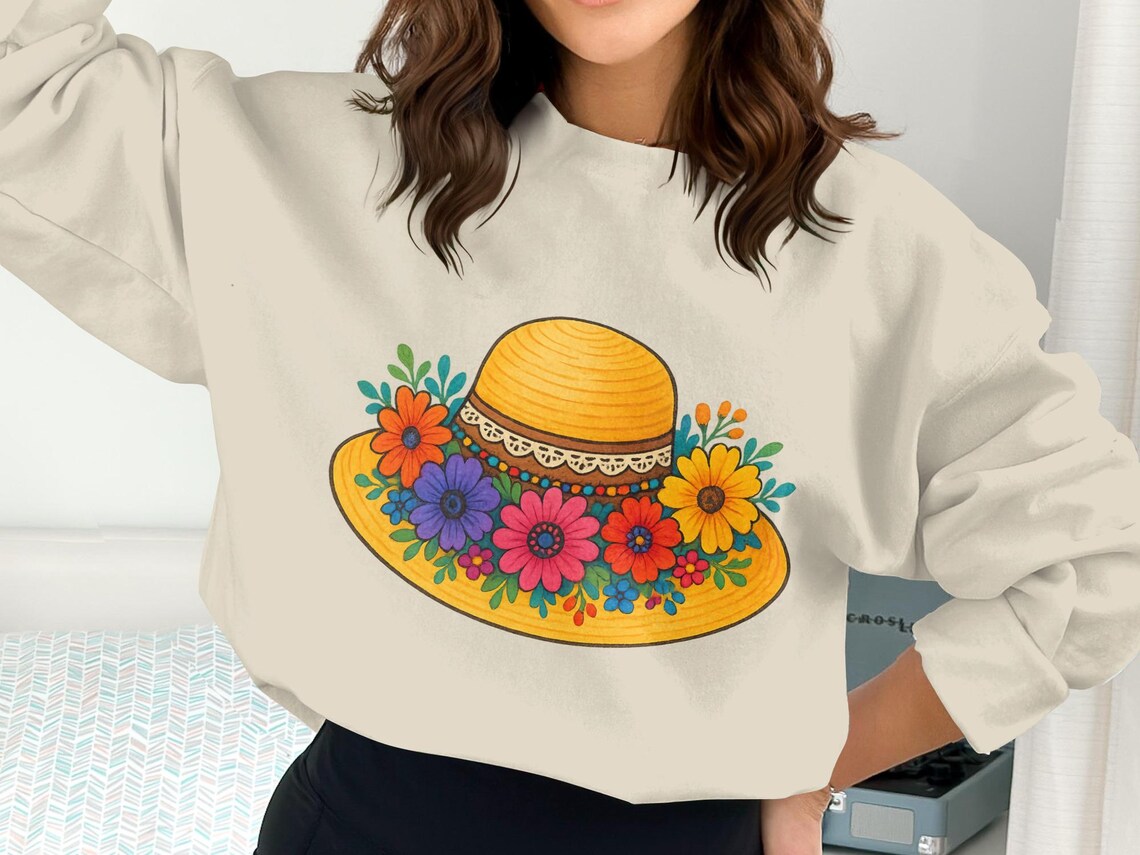 Floral Hat PNG, Summer Hat Clipart, Flower Hat Png, Digital Download ...