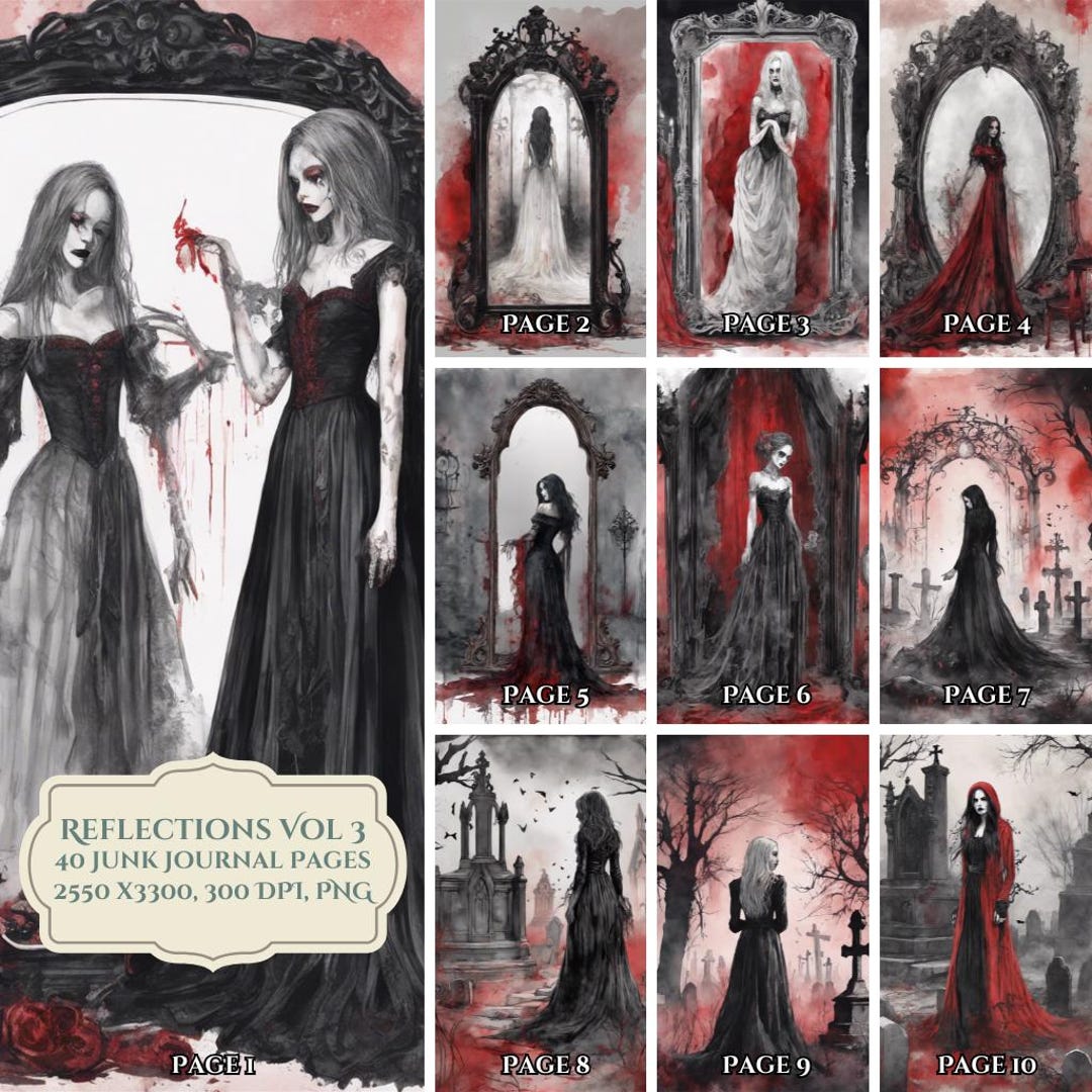 Gothic Horror Junk Journal Pages, 40 Junk Journal Pages, High ...