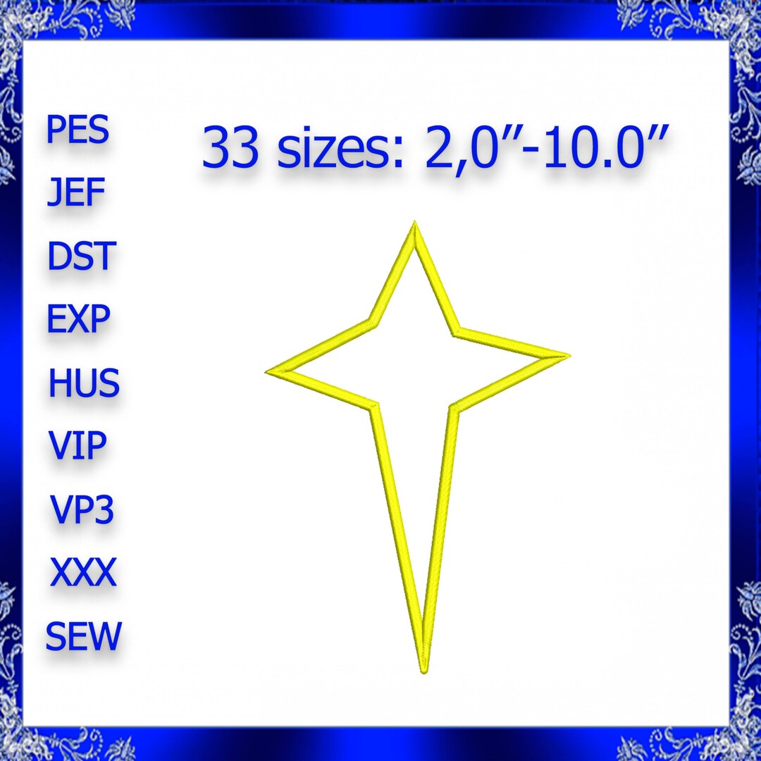 North Star Applique Embroidery Design Star Embroidery Nativity Star ...