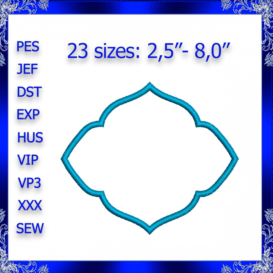 Frame Applique Machine Embroidery Design Frame Fill Embroidery Design ...