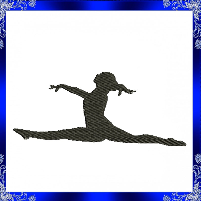 Gymnast Embroidery Design Gymnastic Embroidery Gymnastics Silhouette ...