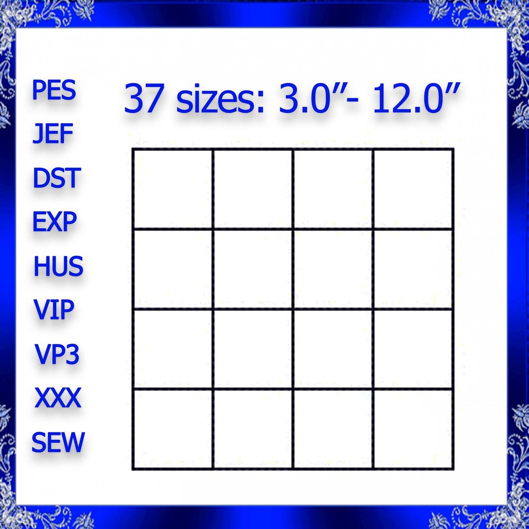 Square Stipple Quilt Block Embroidery Design Square Stipple Quilting ...