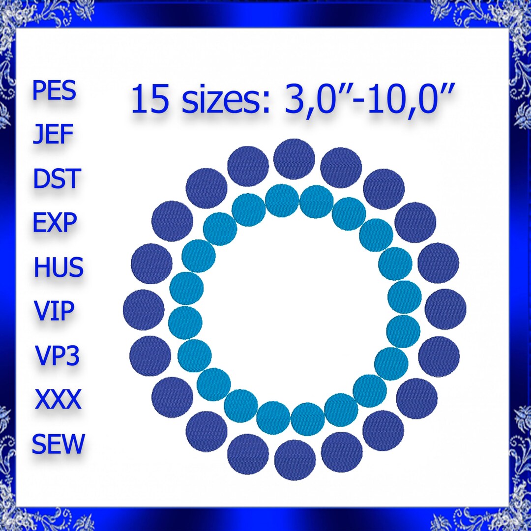 Circle Frame Machine Embroidery Design Circle Frame Fill Embroidery ...