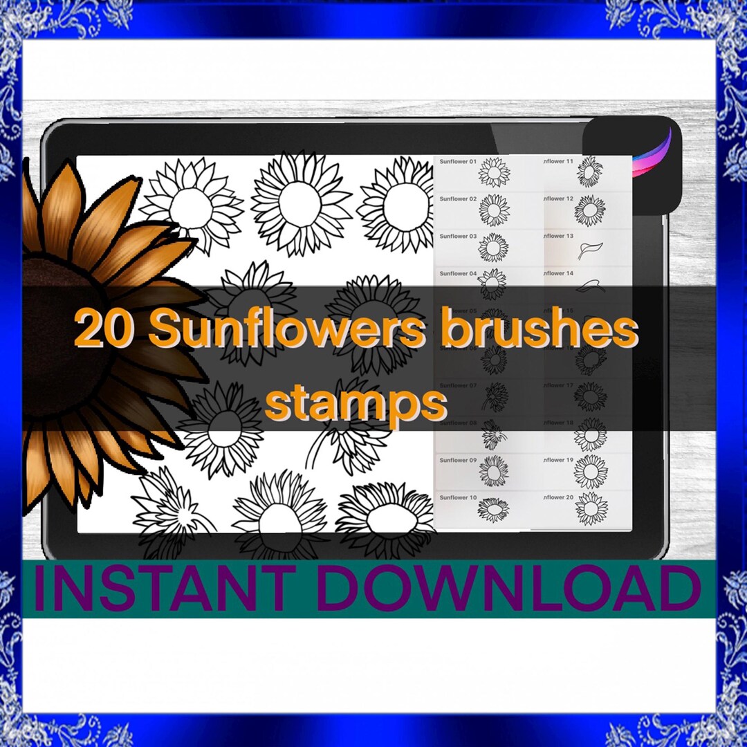 Sunflower Brushes Procreate Stamps Procreate Brushes Digital Tools iPad ...