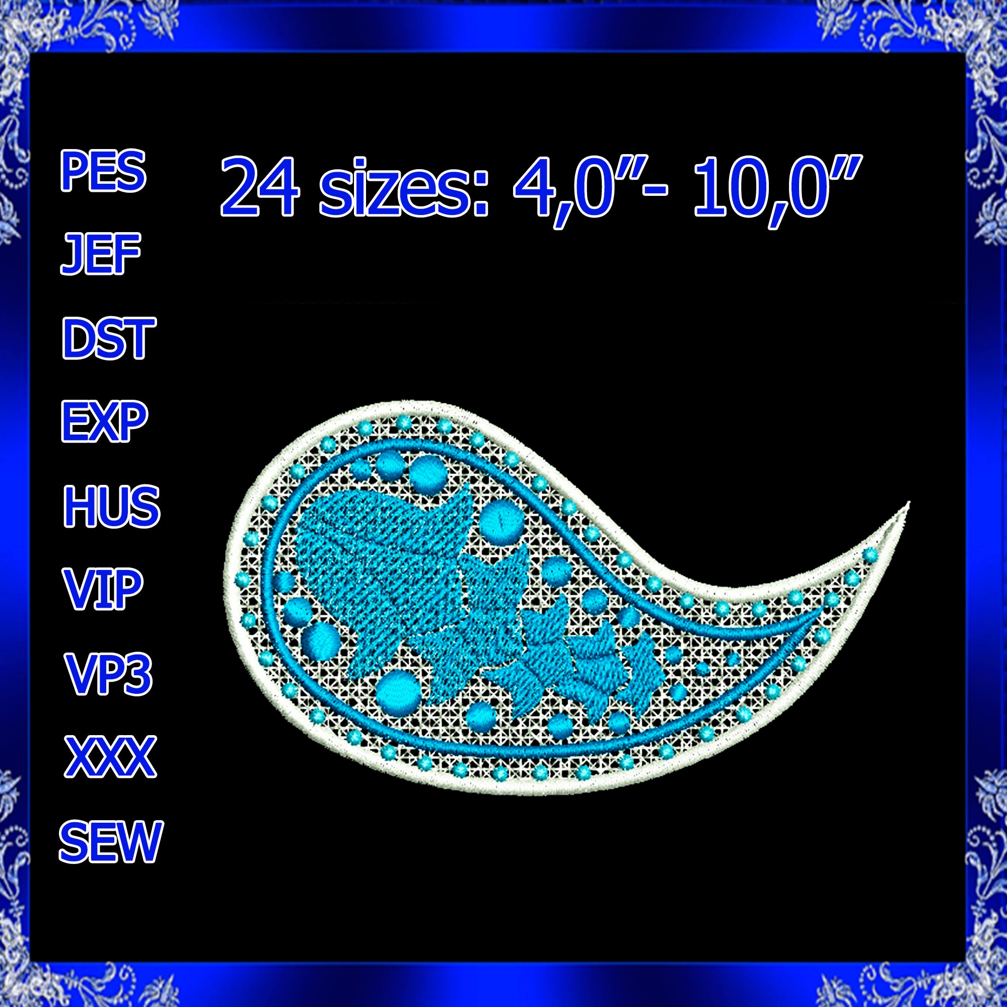 Fsl Paisley Machine Embroidery Design Instant Download Paisley Pattern ...
