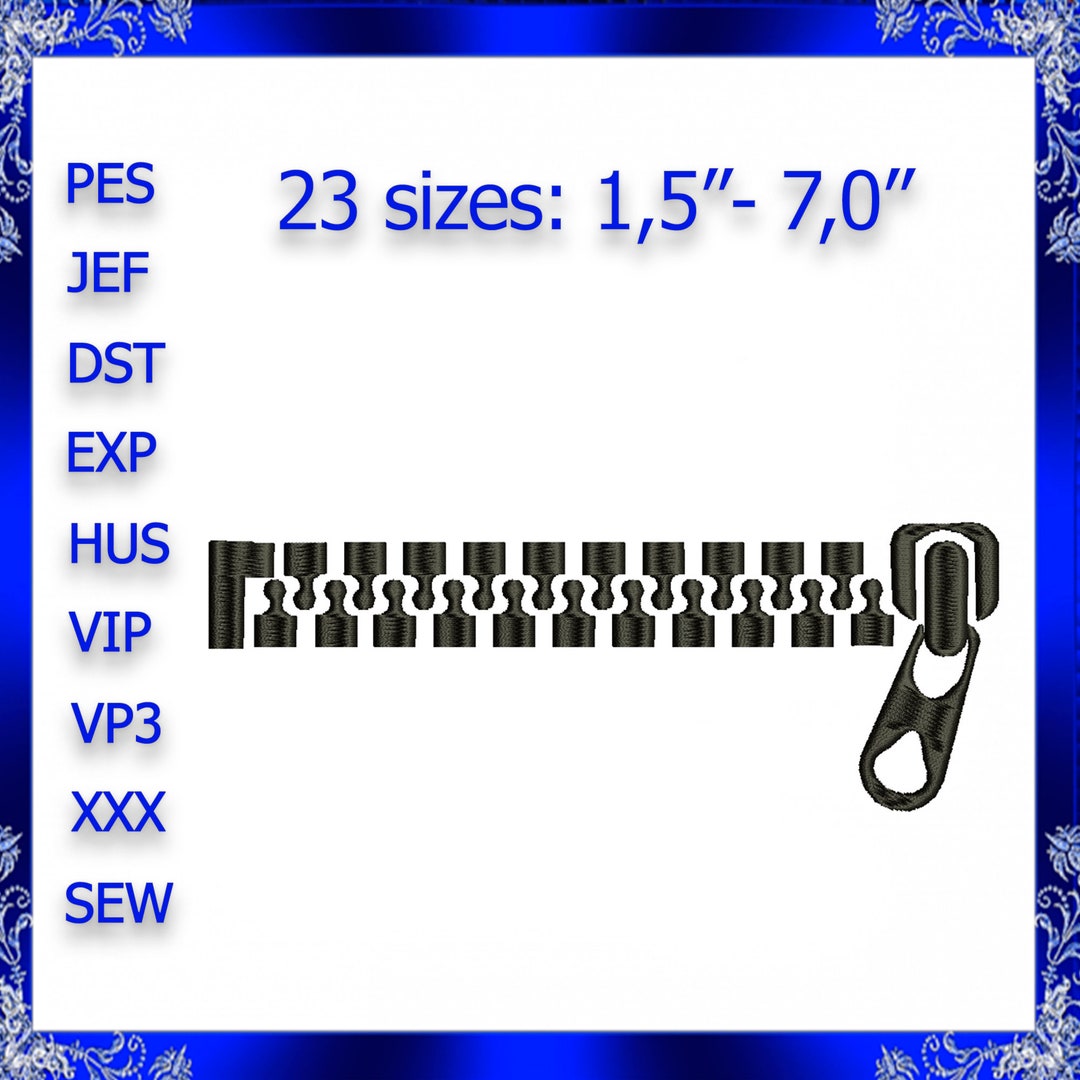 Zipper Machine Embroidery Design Instant Download Zipper Print ...
