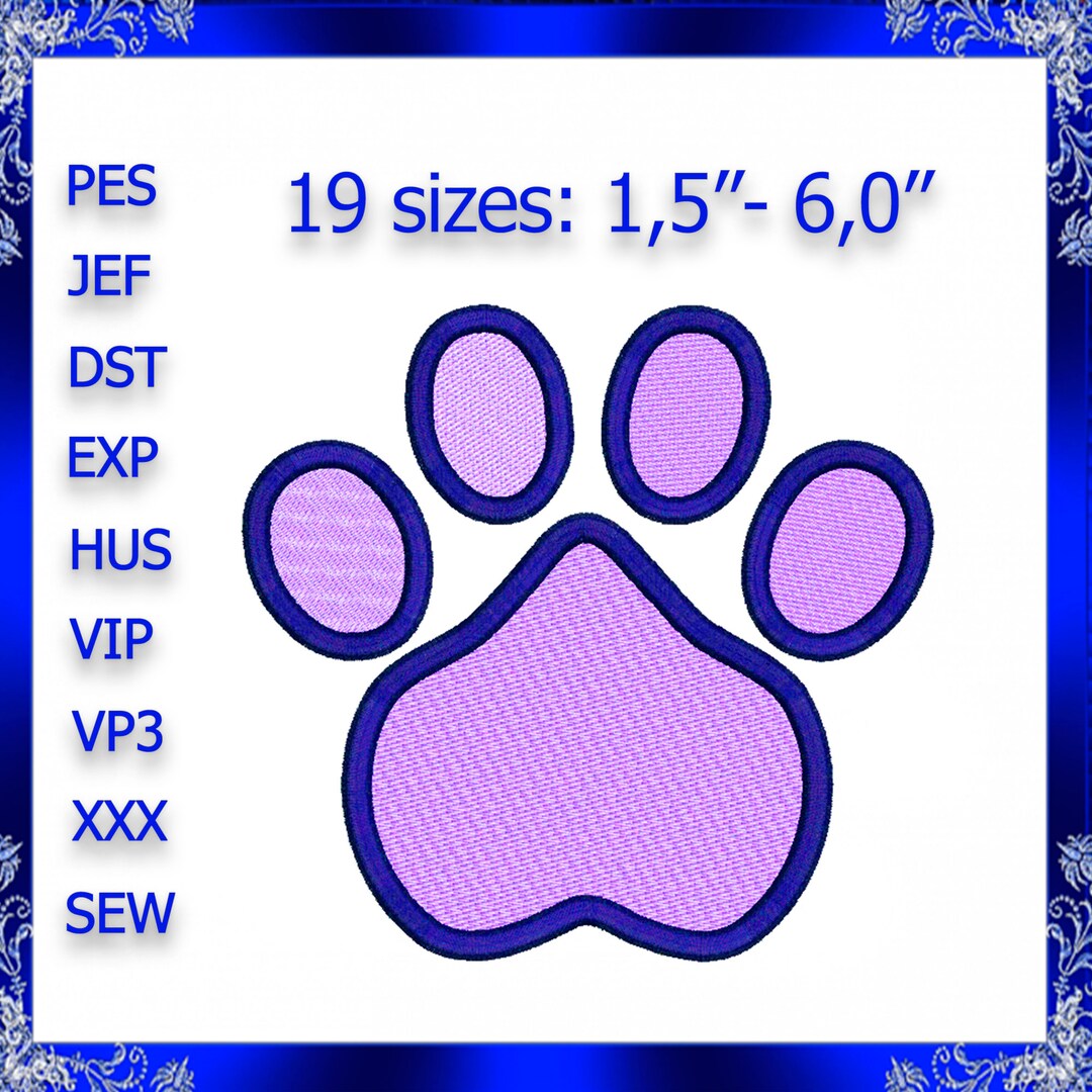 Tiger Paw Embroidery Design Tiny Paw Print Machine Embroidery Design ...