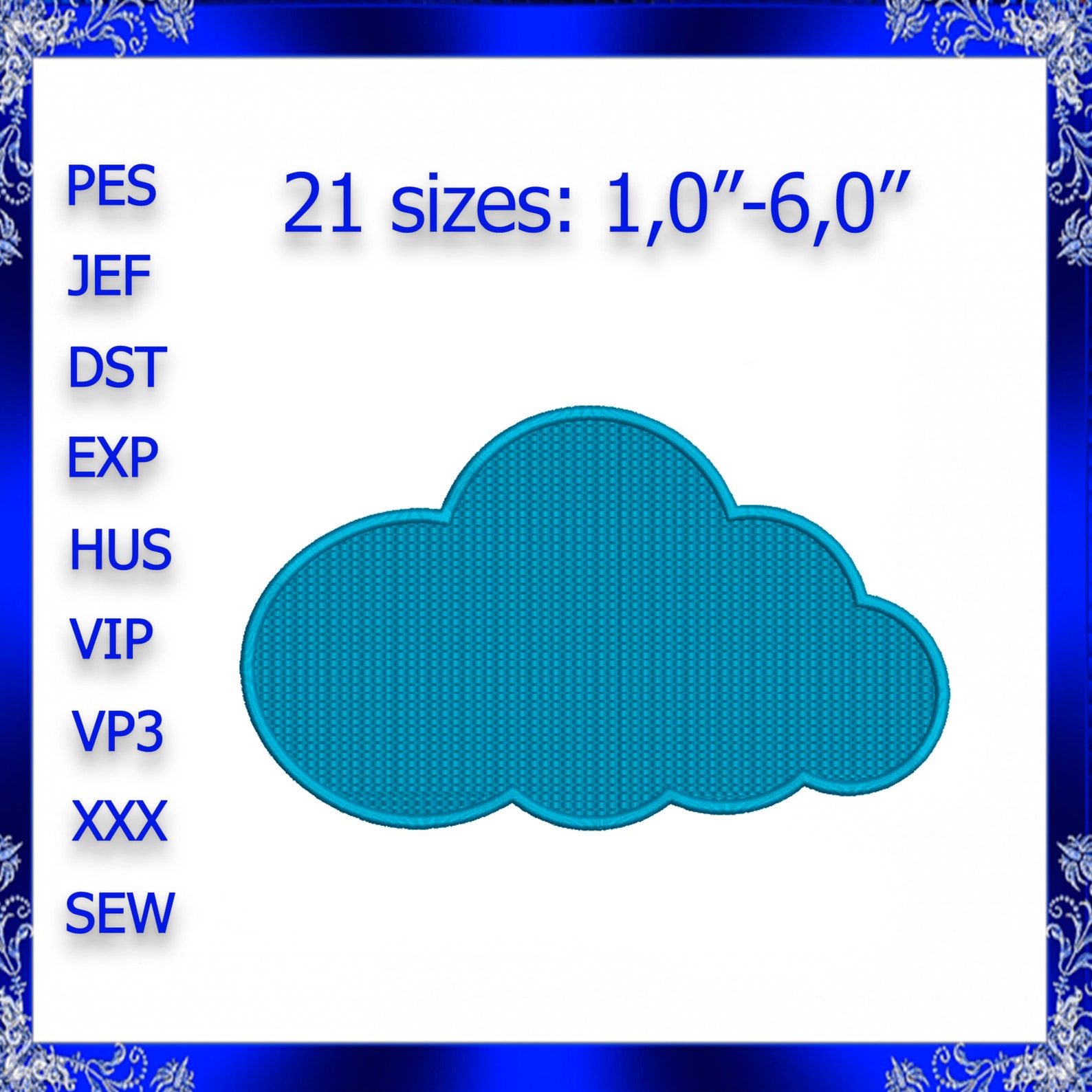 Petit nuage de broderie à la machine Motif de broderie nuage Petit ...