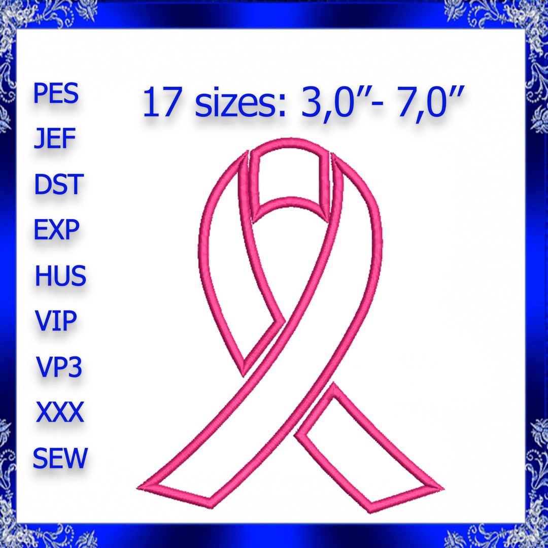 Awareness Ribbon Applique Machine Embroidery Design Cancer Awareness ...