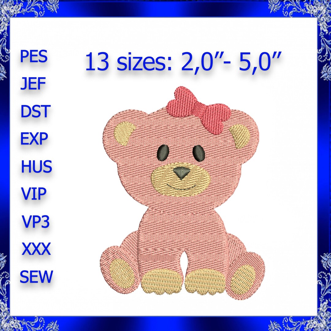Bear Machine Embroidery Design BEAR Embroidery Design Girl Bear ...