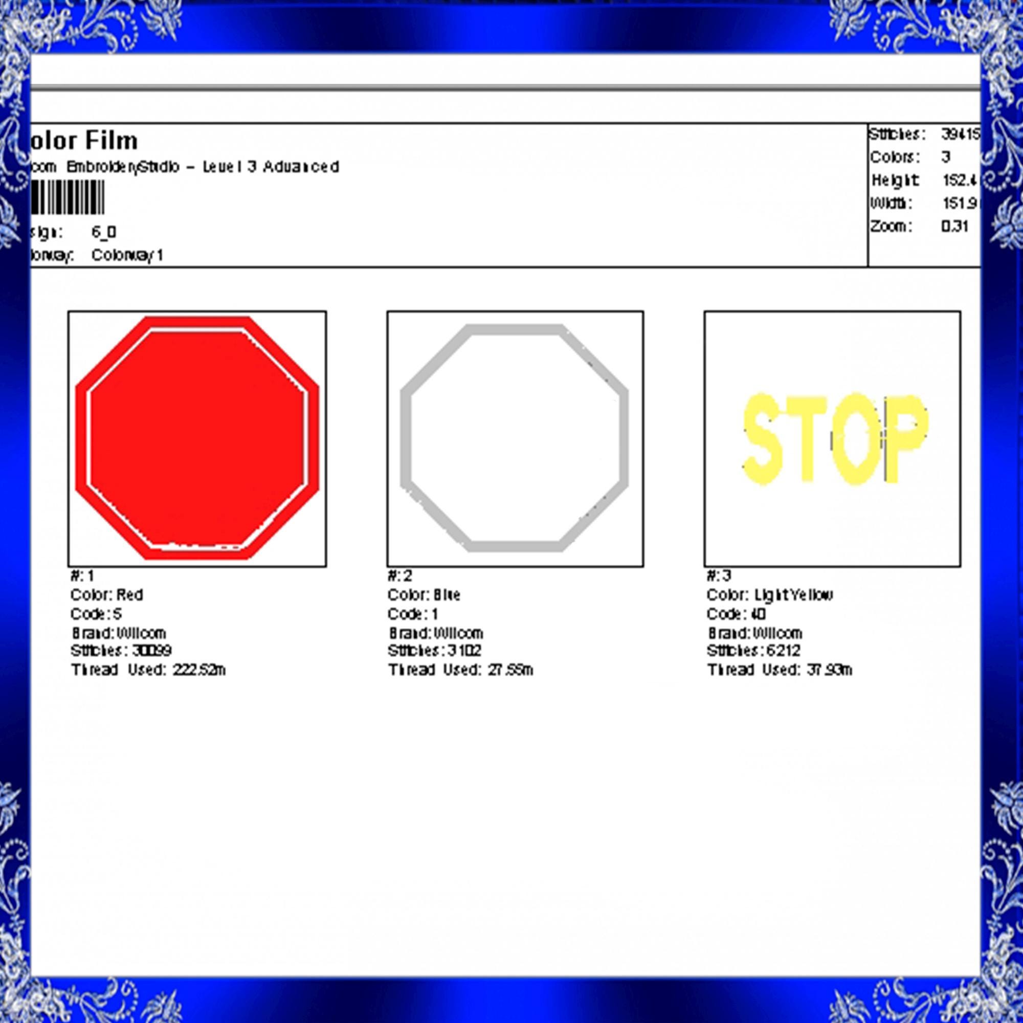 Stop Sign Embroidery Design Instant Download Stop Machine Embroidery ...