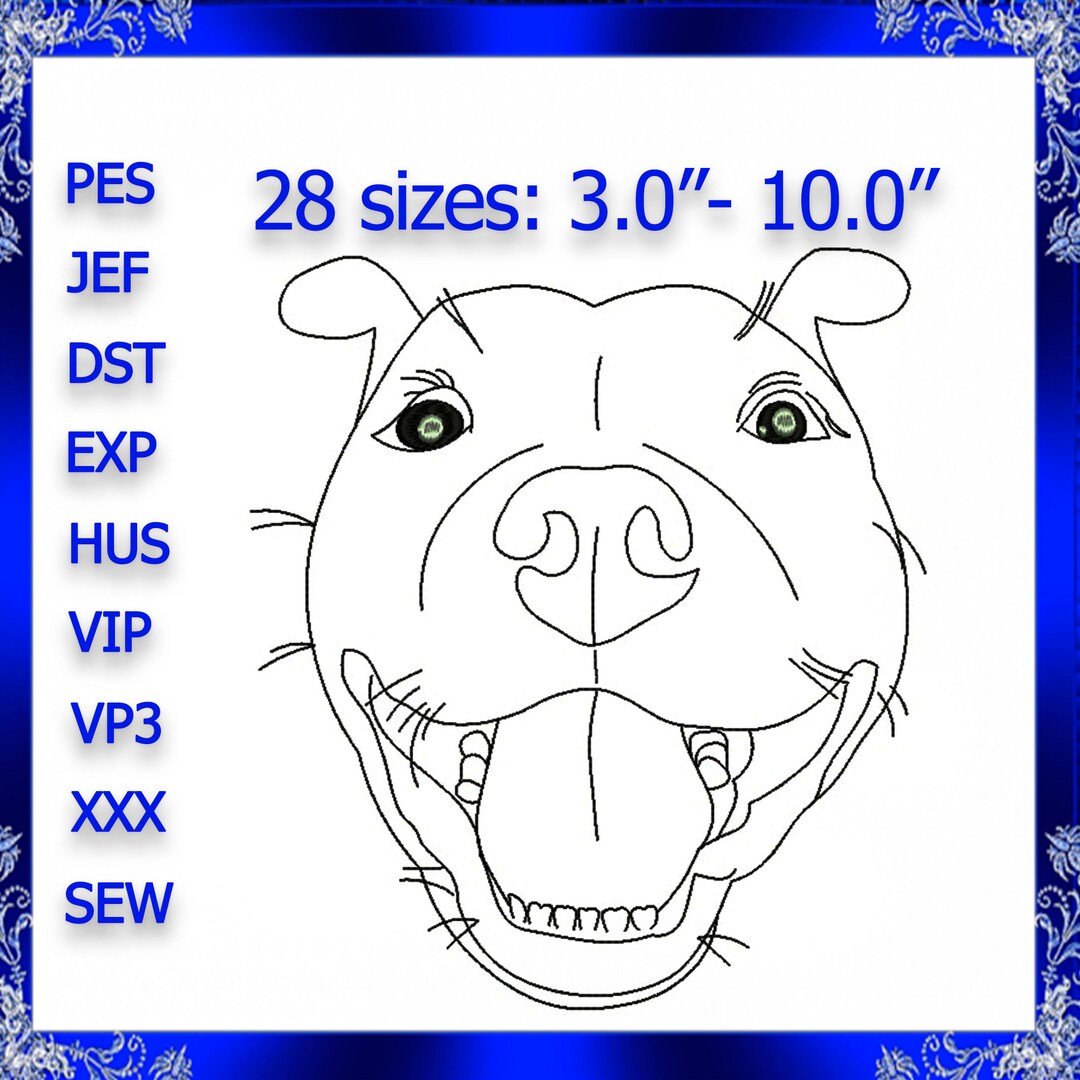 Staffy Dog Embroidery Design Staffy Dog Embroidery Design Staffordshire ...