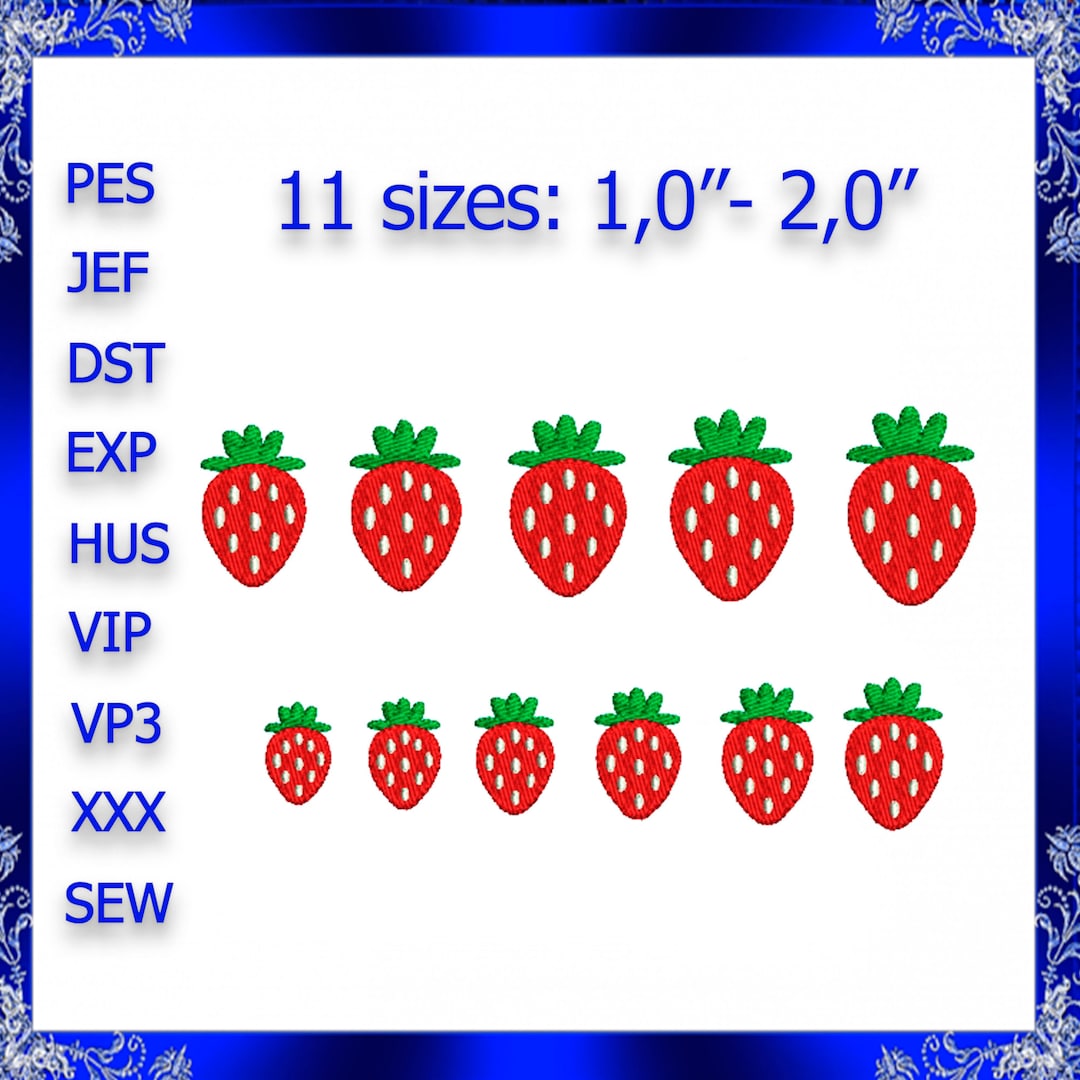 Mini Strawberry Machine Embroidery Design Strawberry Stitch Fill ...