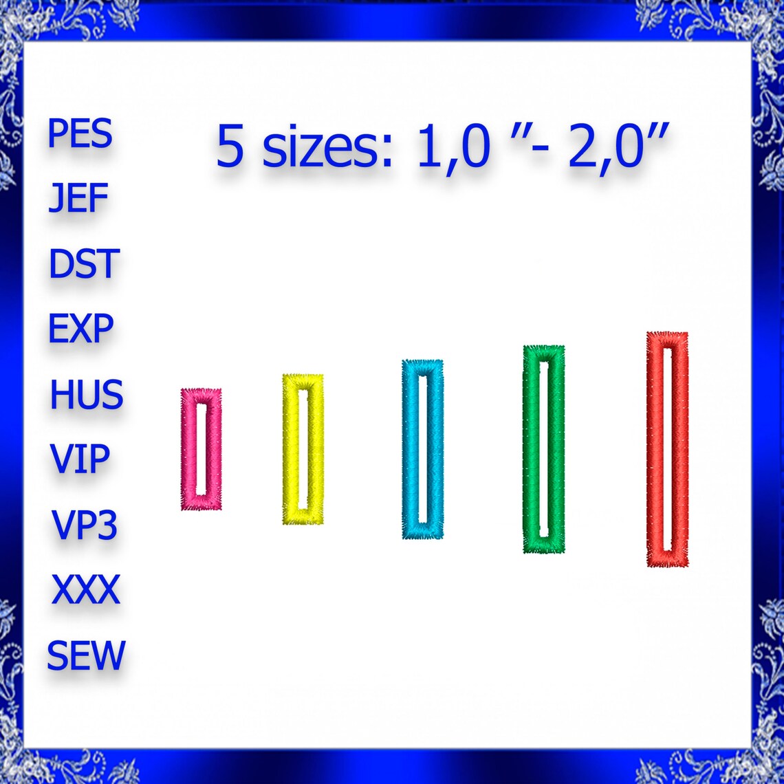 Rectangular Buttonholes Embroidery Simple Buttonhole Applique ...