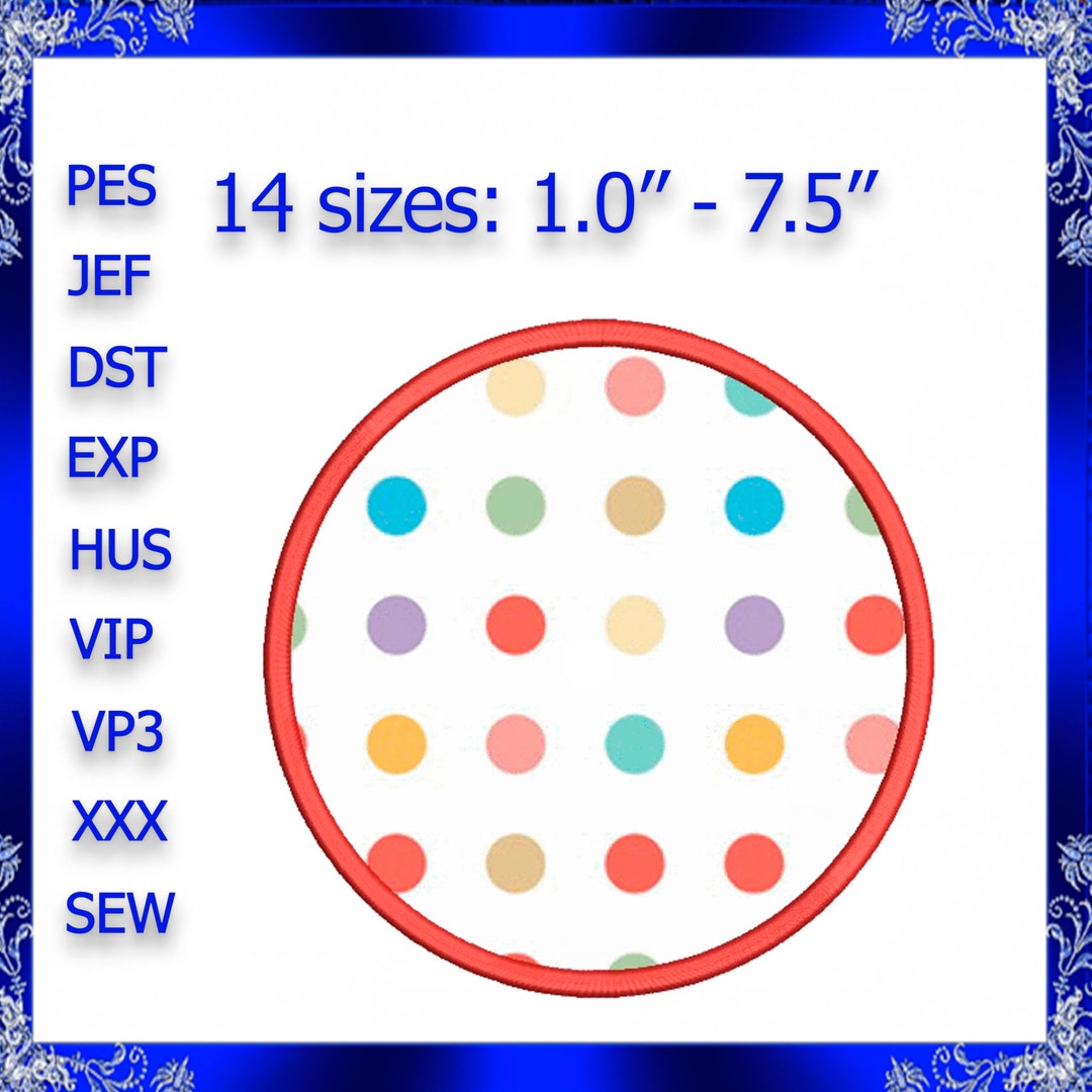 Circle Applique Machine Embroidery Design Circle Shield Embroidery ...