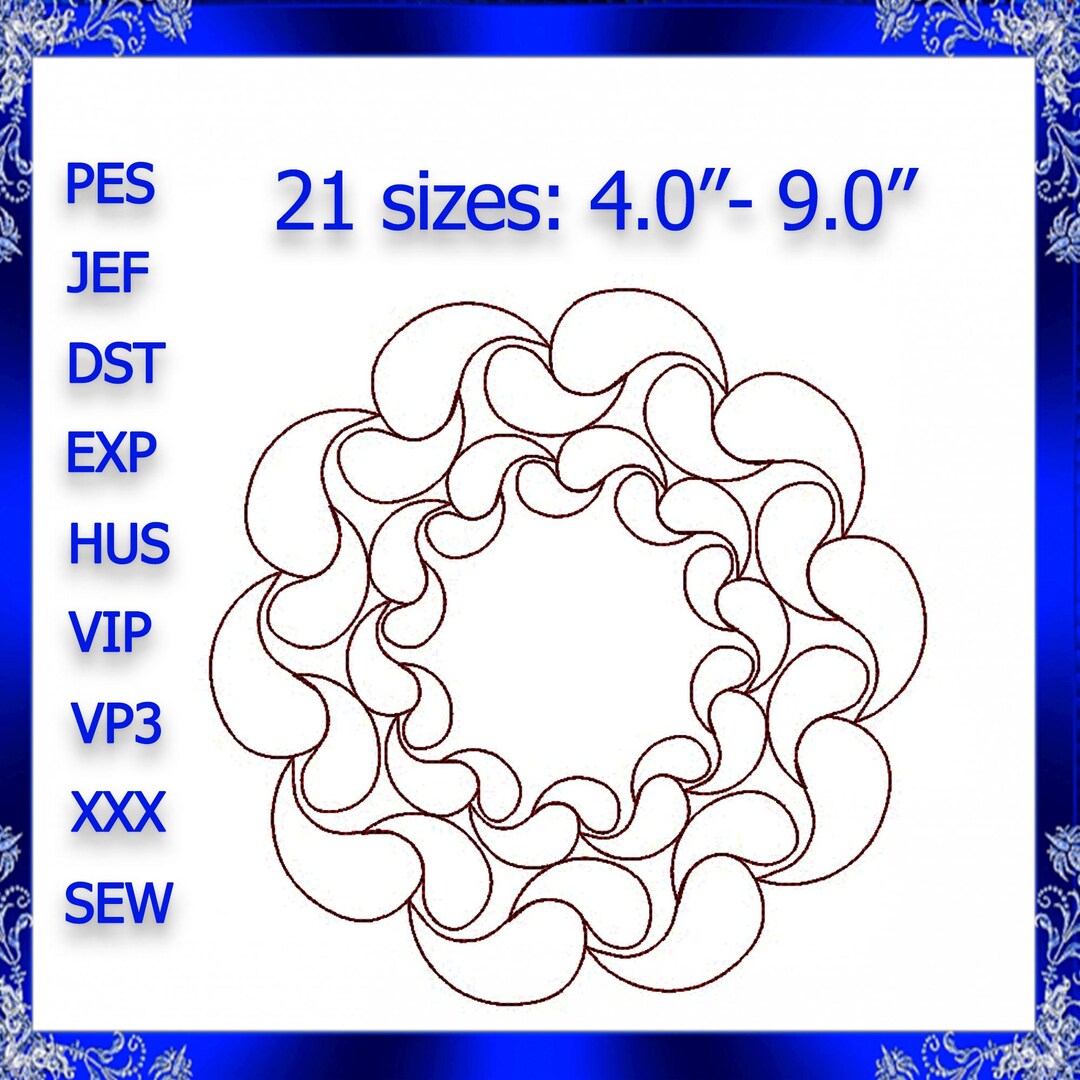 Quilting Swirls Embroidery Design Quilting Swirls Quilting Block ...