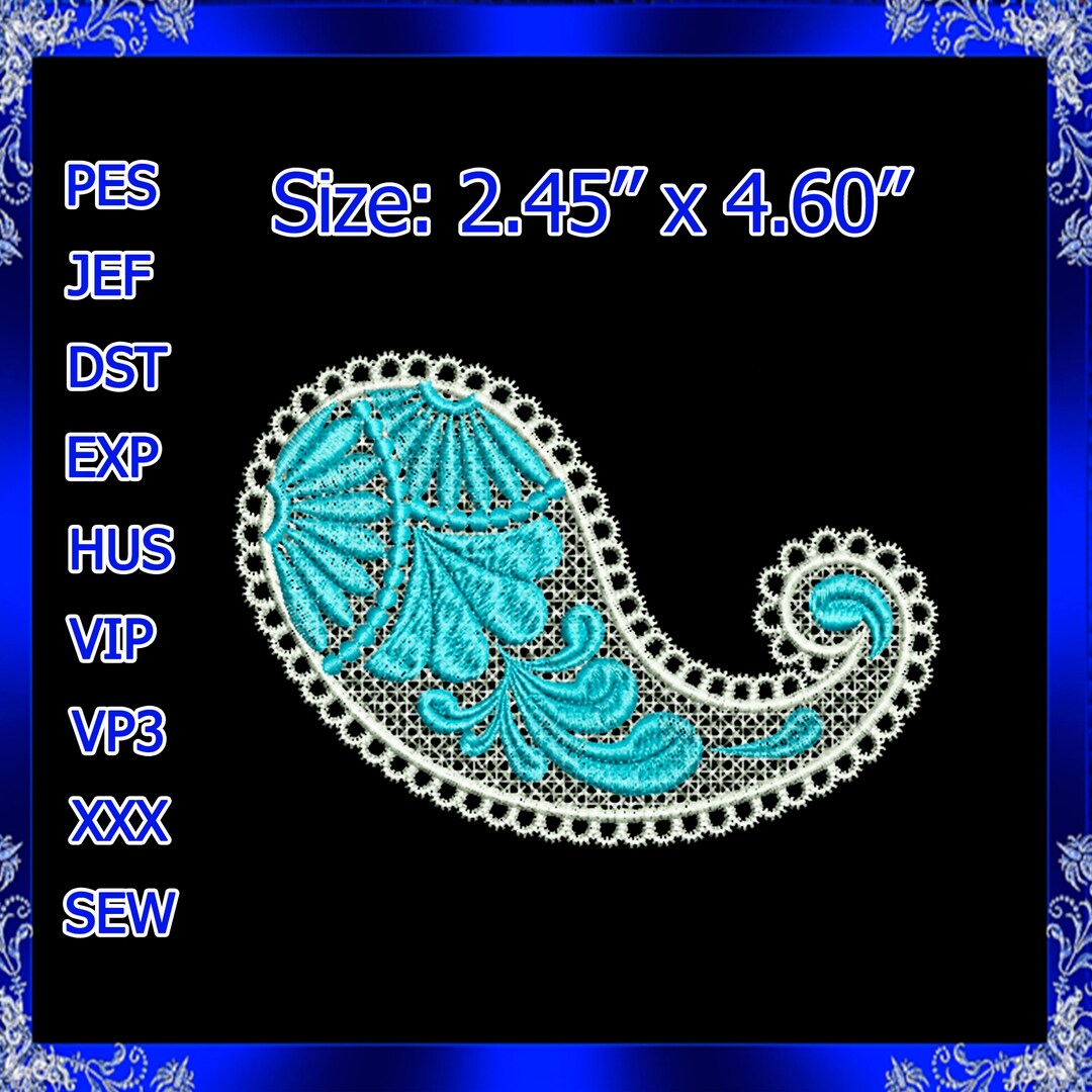 Fsl Paisley Machine Embroidery Design Instant Download Paisley Pattern ...